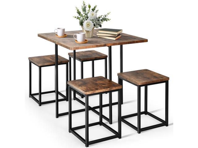 Click here for SlickBlue 5 Pieces Metal Frame Dining Set with Com... prices