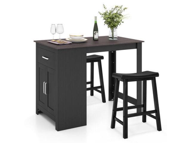 Click here for SlickBlue 3-Piece Bar Table Set for 2 with 2 Saddl... prices