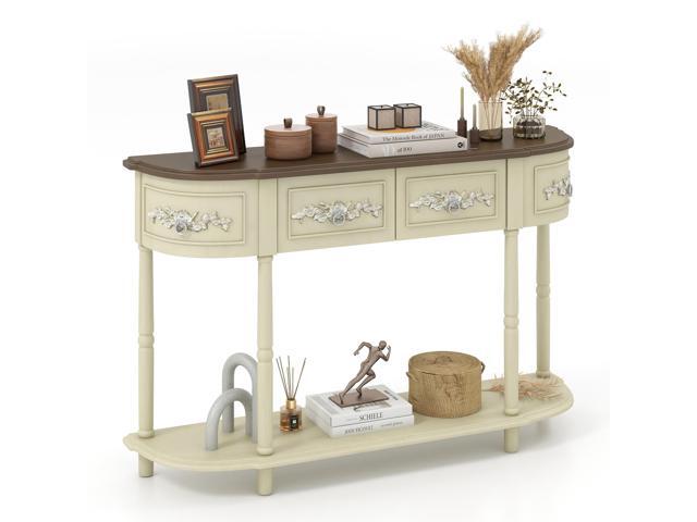 Click here for SlickBlue Retro Curved Console Table with Drawers... prices