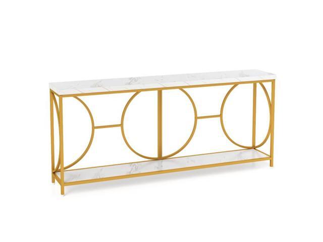 Click here for SlickBlue 2-Tier Faux Marble Top Console Table wit... prices