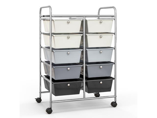 Click here for SlickBlue 10-Drawer Rolling Storage Cart-Beige & G... prices