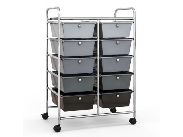 Click here for SlickBlue 10-Drawer Rolling Storage Cart-Gray prices
