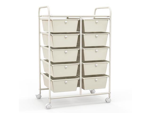 Click here for SlickBlue 10-Drawer Rolling Storage Cart-White prices
