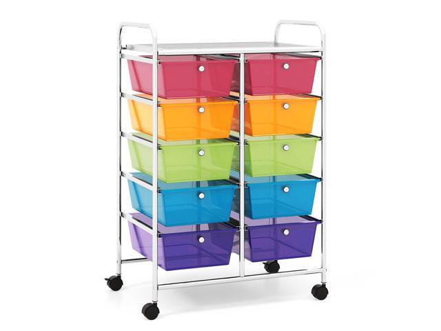 Click here for SlickBlue 10-Drawer Rolling Storage Cart-Transpare... prices