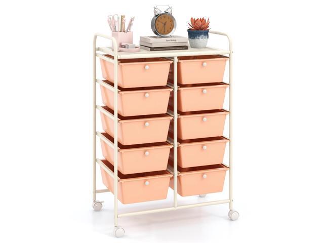 Click here for SlickBlue 10-Drawer Rolling Storage Cart-Peach prices