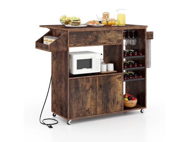 Click here for SlickBlue Drop Leaf Mobile Kitchen Island Cart wit... prices