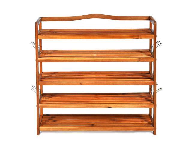 Click here for SlickBlue 5-Tier Wood Large Shoe Rack Holds up 12-... prices