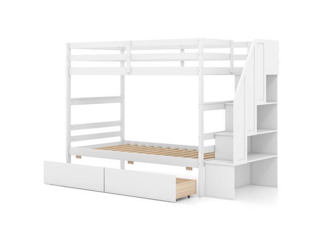 Click here for SlickBlue Twin Over Twin Bunk Bed with Storage Sta... prices