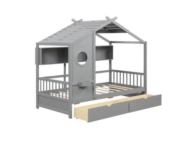 Click here for SlickBlue Twin Size House Bed with 2 Storage Drawe... prices