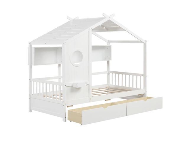 Click here for SlickBlue Twin Size House Bed with 2 Storage Drawe... prices