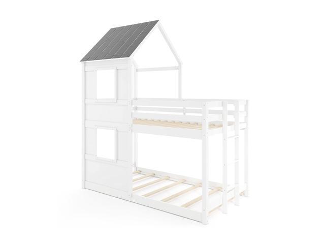 Click here for SlickBlue Wooden Twin Over Twin Bunk Bed with Full... prices