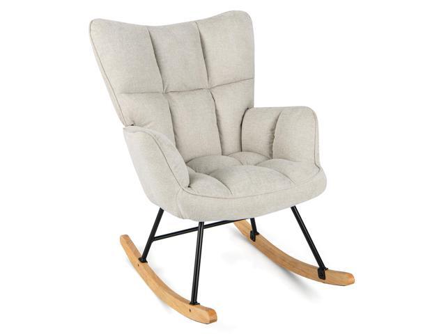 Click here for SlickBlue Linen Nursery Rocking Chair with High Ba... prices