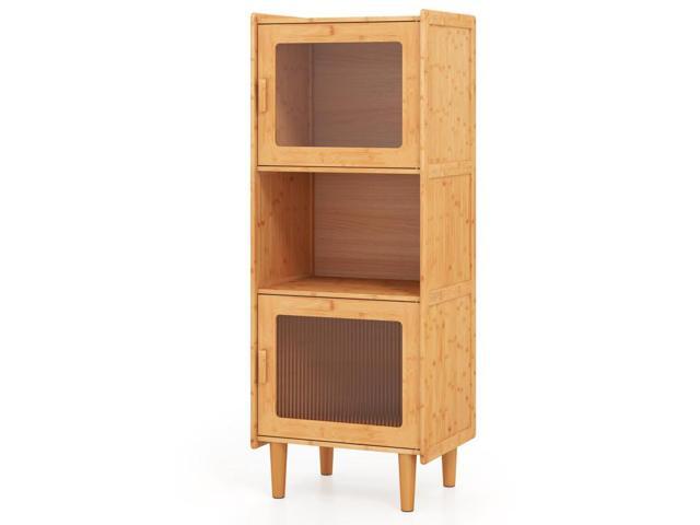 Click here for SlickBlue 3-Cube Bamboo Storage Cabinet with Open... prices
