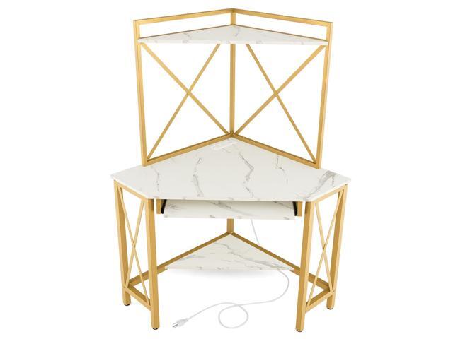 Click here for SlickBlue Space-Saving Corner Computer Desk with w... prices