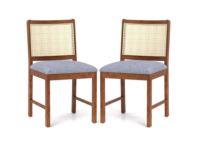 Click here for SlickBlue Rattan Dining Chair Set of 2 with Rubber... prices