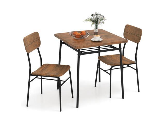 Click here for SlickBlue 3 Piece Dining Table Set for 2 Wood Squa... prices
