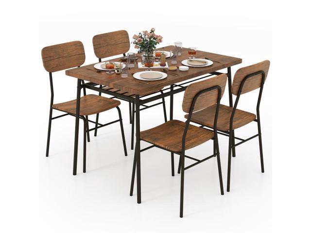 Click here for SlickBlue 5-Piece Table Set for 4 with Metal Frame... prices