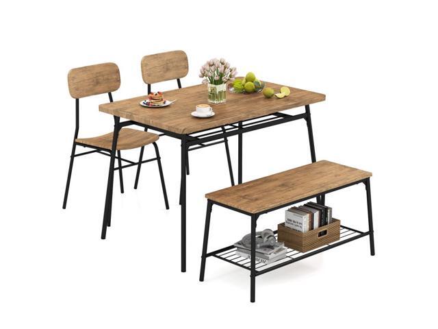 Click here for SlickBlue 4 Piece Dining Table Set for 4 Metal Fra... prices