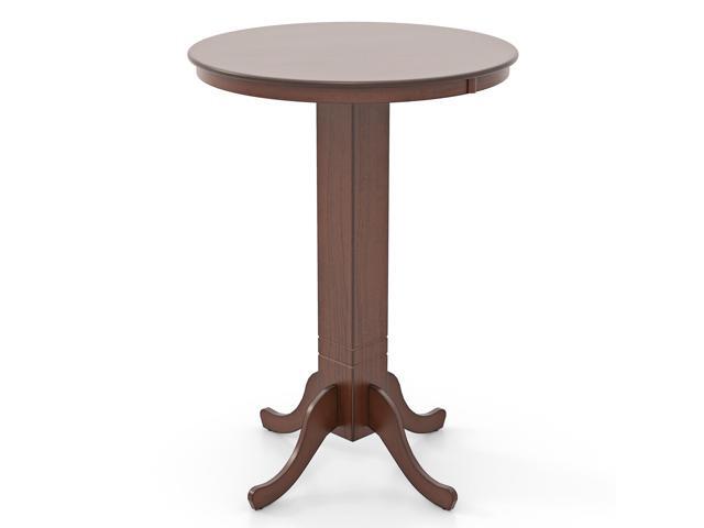 Click here for SlickBlue Wood Pub Round Dining Table with Pedesta... prices