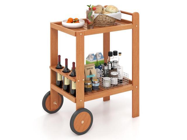 Click here for SlickBlue 2 Tier Rolling Serving Cart with Wine Bo... prices