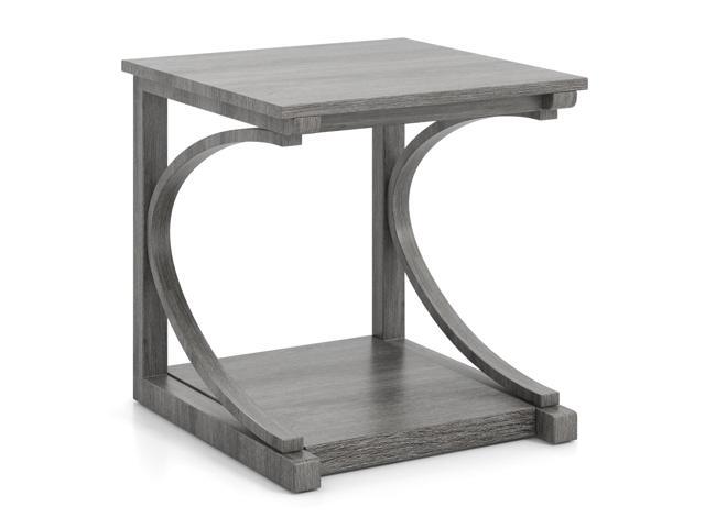 Click here for SlickBlue C-shaped 24 Inch 2 Tier Square End Table... prices