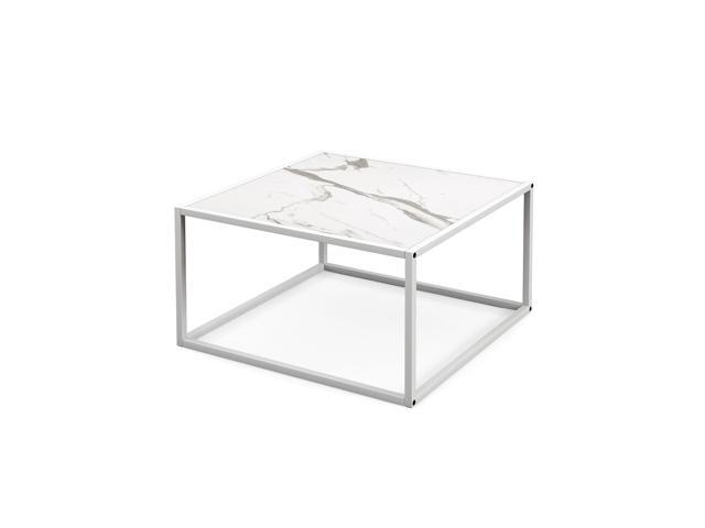 Click here for SlickBlue Modern Glass Square Coffee Table with Me... prices