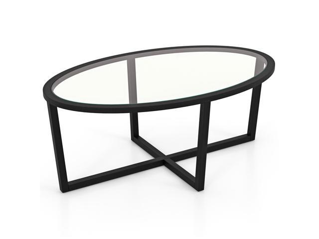 Click here for SlickBlue Glass Coffee Table Oval Living Room Tabl... prices