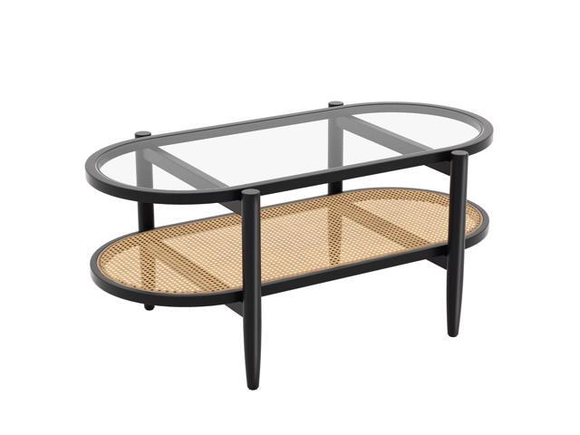 Click here for SlickBlue 2-Tier Coffee Table with Tempered Glass... prices