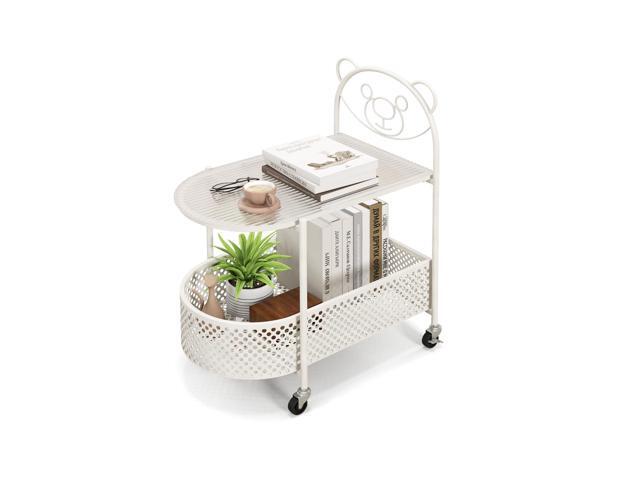 Click here for SlickBlue 2-Tier Mobile Glass Coffee Table with Be... prices