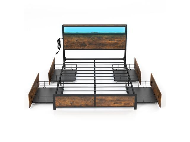 Click here for SlickBlue Bed Frame with Smart LED Lights and Stor... prices