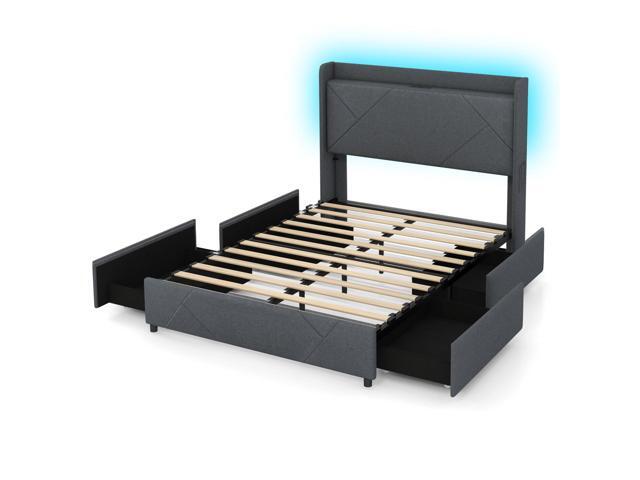Click here for SlickBlue Bed Frame with LED Lights and Charging S... prices