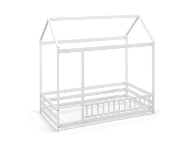 Click here for SlickBlue Twin Size Kids House Bed Wooden Floor Be... prices