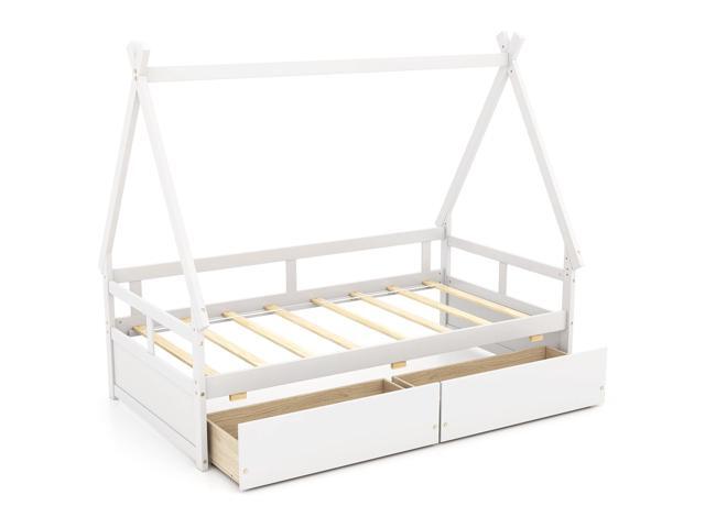 Click here for SlickBlue House Bed with Roof and Safety Guardrail prices