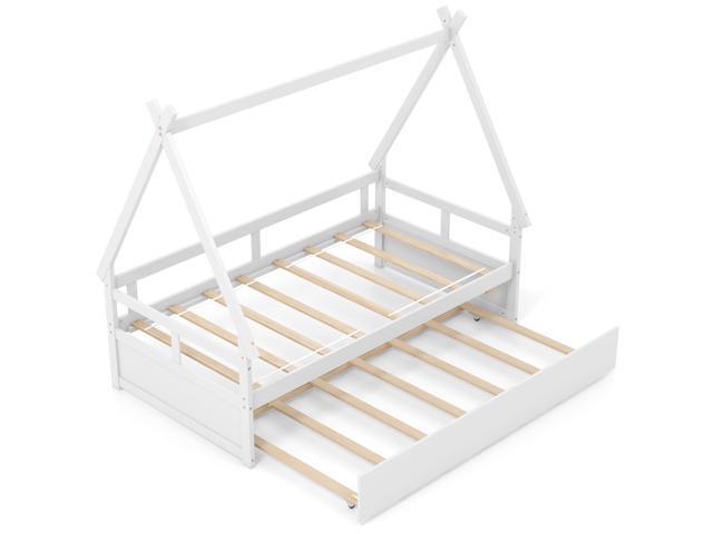 Click here for SlickBlue Twin Size House Bed with Trundle and Saf... prices