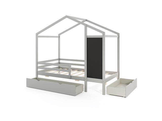 Click here for SlickBlue Kids with 2 Drawers Solid Wood Bed with... prices