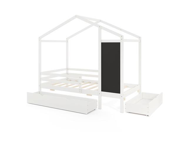 Click here for SlickBlue Wooden Platform Bed Frame with Bookcase... prices