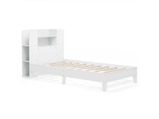Click here for SlickBlue Wooden Platform Bed Frame with Bookcase... prices