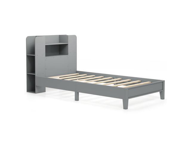 Click here for SlickBlue Wooden Platform Bed Frame with Bookcase... prices