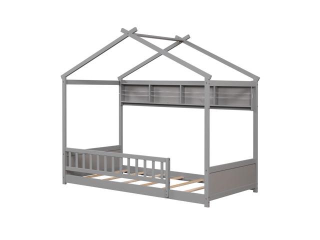 Click here for SlickBlue House Bed with Storage Shelf and Headboa... prices