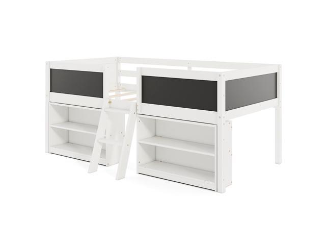 Click here for SlickBlue Kid Twin Size Low Loft Bed with Chalkboa... prices