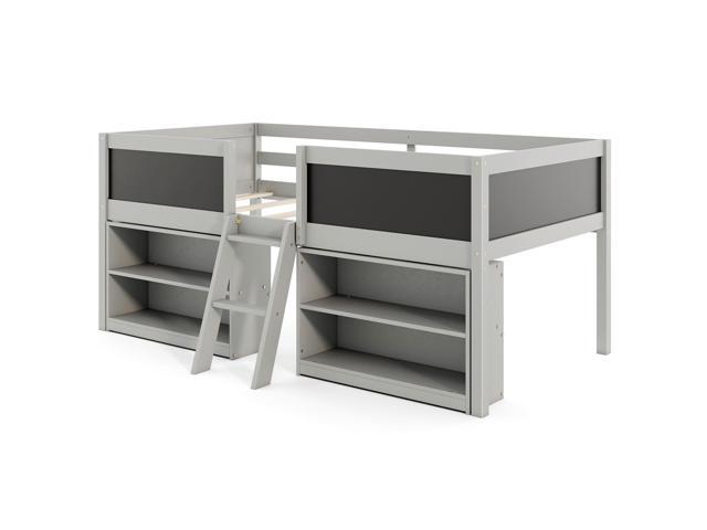 Click here for SlickBlue Kid Twin Size Low Loft Bed with Chalkboa... prices