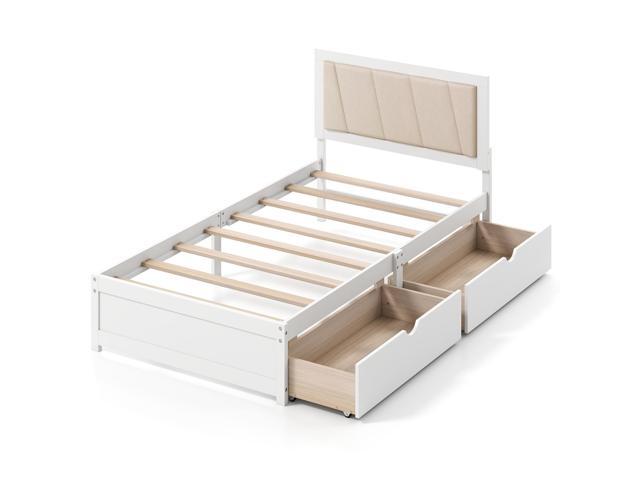 Click here for SlickBlue Solid Wood Structure Bed Frame with 2 Dr... prices