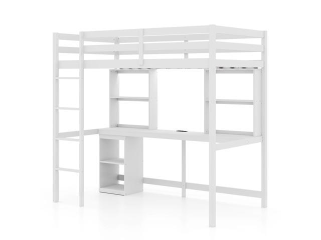 Click here for SlickBlue Loft Bed with LED Light and Desk No Box... prices
