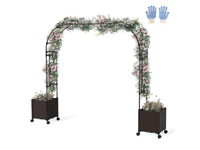 Click here for SlickBlue 6.6 Feet Garden Arch Trellis with 2 Plan... prices