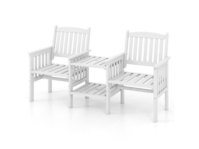 Click here for SlickBlue Outdoor Fir Wood Loveseat with 2-Tier Si... prices