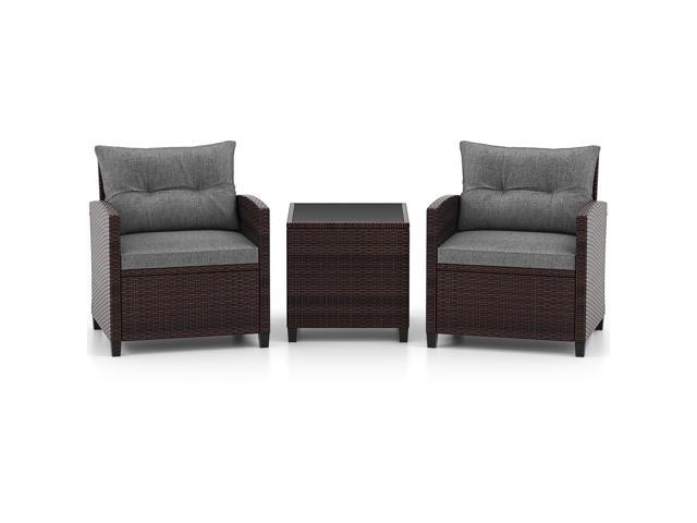 Click here for SlickBlue 3 Pieces Rattan Patio Furniture Set with... prices