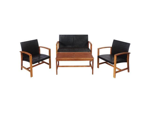 Click here for SlickBlue 4 Pieces PE Rattan Patio Furniture Set w... prices