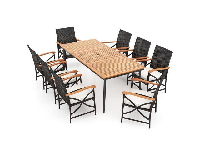 Click here for SlickBlue 79 Inch Outdoor Acacia Wood Dining Table... prices