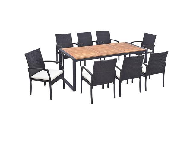 Click here for SlickBlue 9 Pieces Patio Rattan Dining Set with Ac... prices