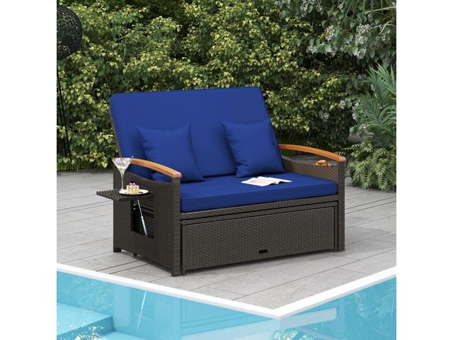 Click here for SlickBlue Outdoor Wicker Daybed with Folding Panel... prices